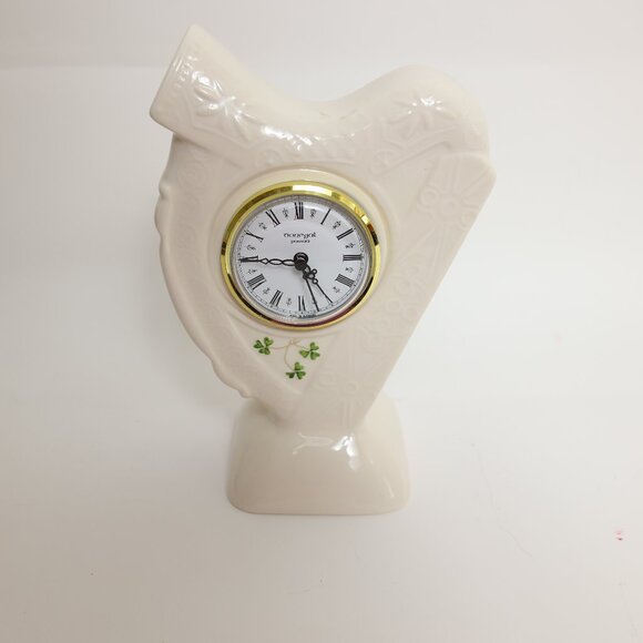 Donegal | Other | Irish Porcelain Harp Shape Small Clock Parian Donegal ...